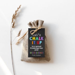 Kindergarten Chalk Gift Tag Template, Printable End of School Year ...