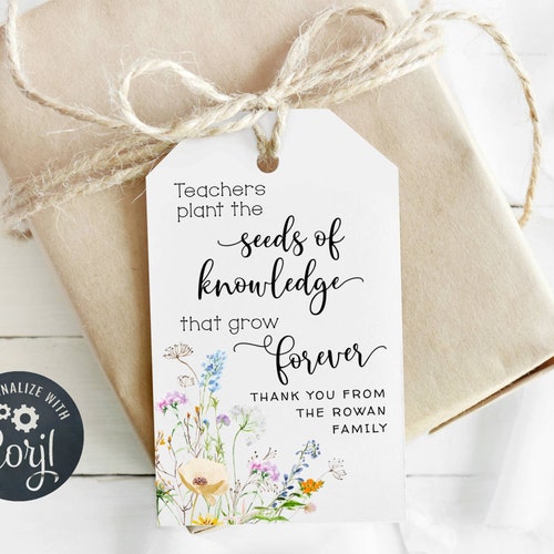 Thank You for Helping Us Grow Gift Tag Teacher Appreciation - Etsy