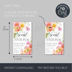 Flowers Appreciation Gift Tag Template, Printable You Are Scent ...