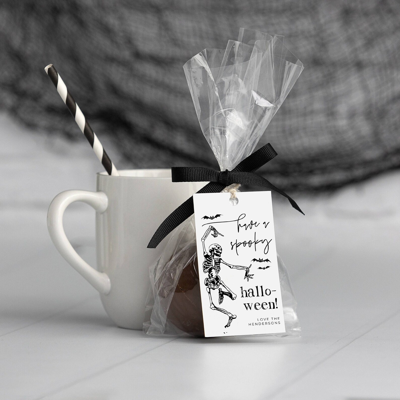 Dancing Skeleton Halloween Gift Tag Template, Printable Spooky ...
