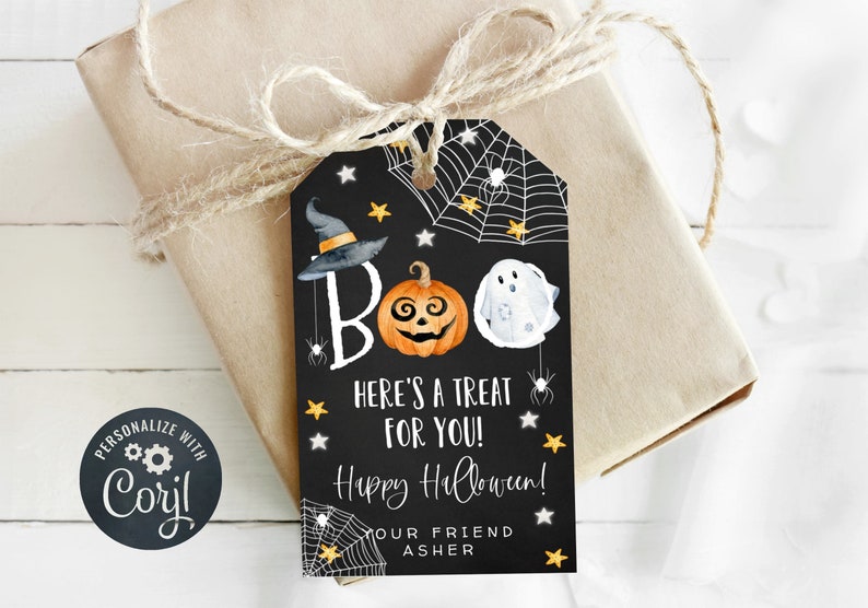 Editable Halloween Favor Tag Template Printable Boo Gift - Etsy