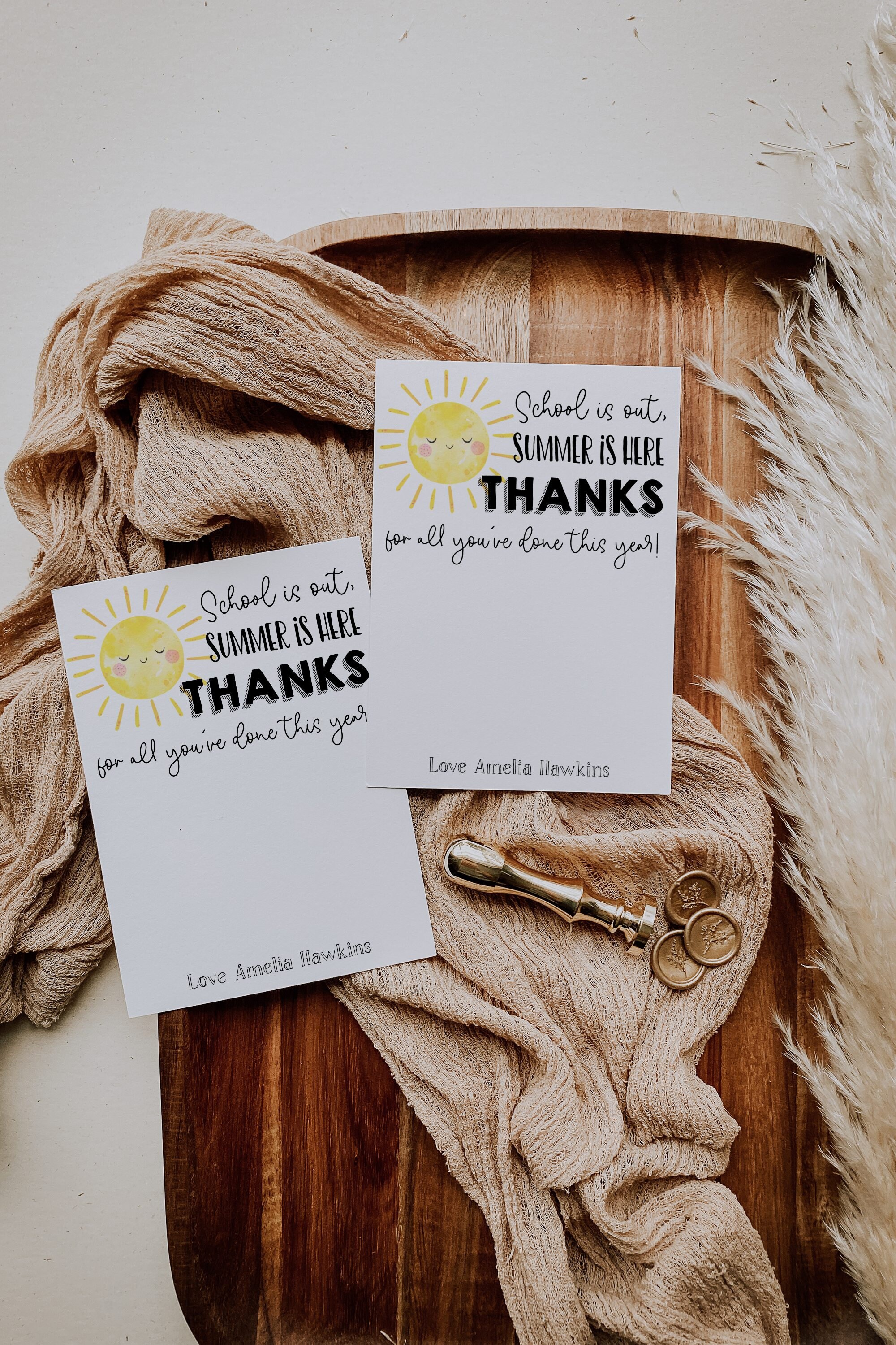 End of Year Teacher Gift Card Holder Template, Printable School's Out ...
