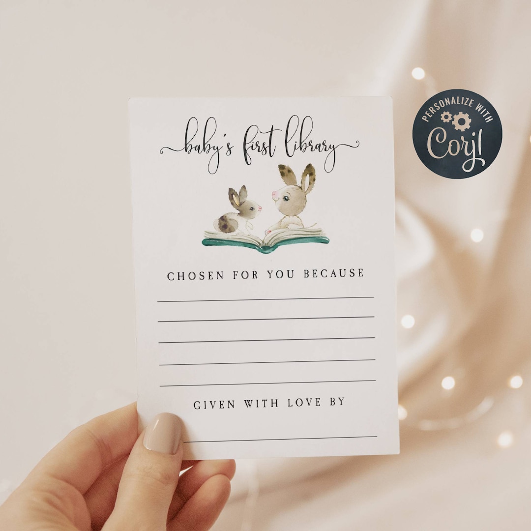 Storybook Book Plate Template, Book Themed Baby Shower, Printable ...