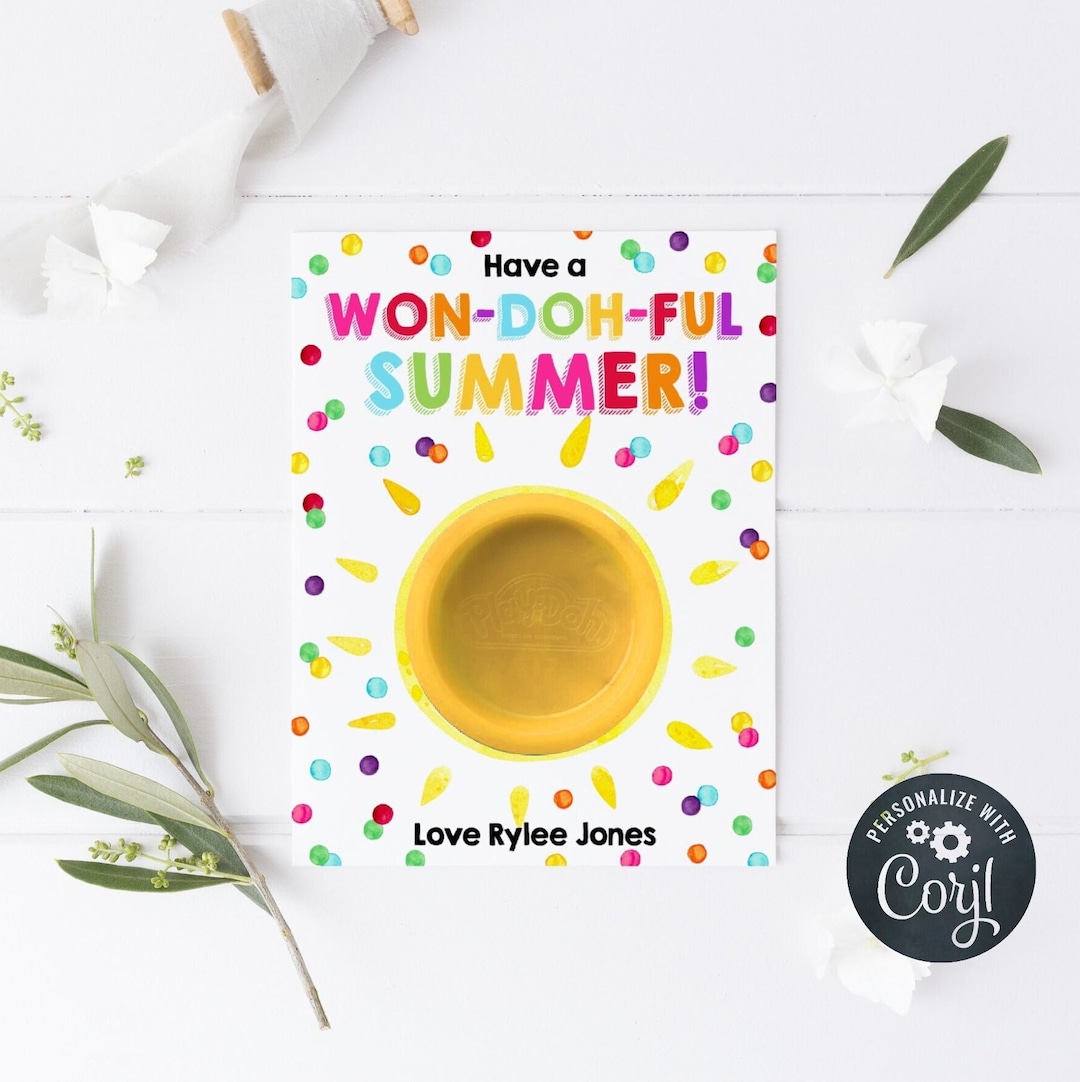Summer Play Dough Card Template, Printable Have A Won-doh-ful Summer ...