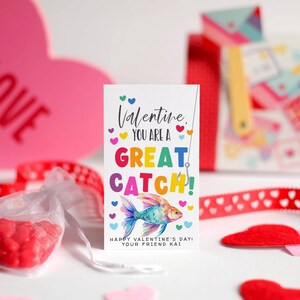 You're A Great Catch Valentine's Day Gift Tag Template, Printable Gummy ...