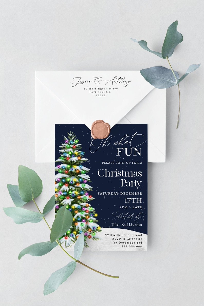 Watercolor Christmas Tree Envelope Template Printable Holiday - Etsy