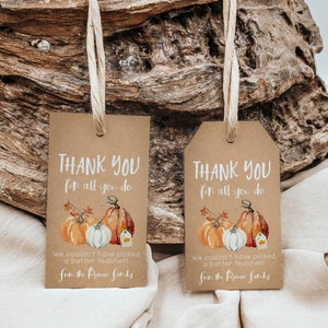 Printable Thanksgiving Teacher Tag Template, Fall Teacher Appreciation ...