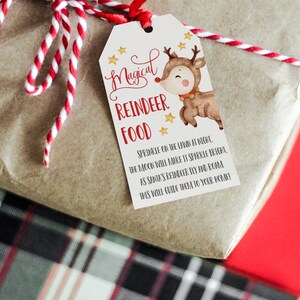 Printable Magical Reindeer Food Tag Template, Editable Christmas Eve ...