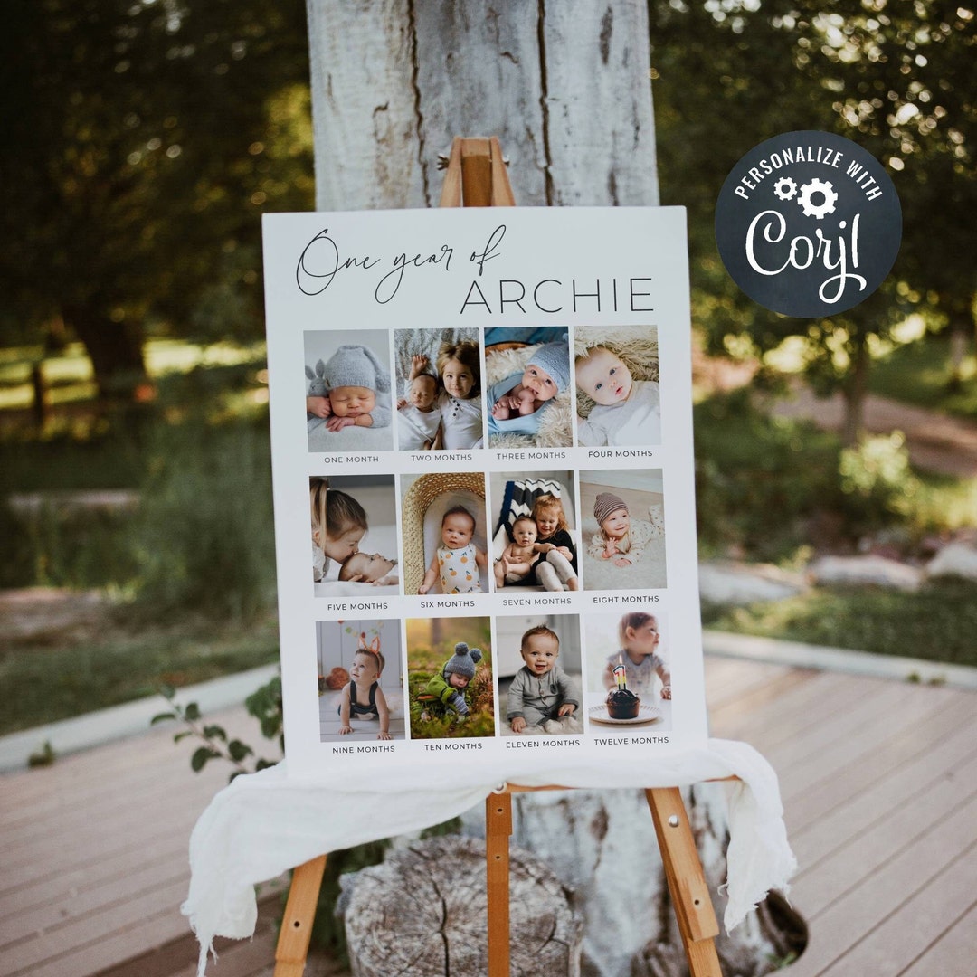 Printable Baby's First Year Poster Template Modern 1st - Etsy Australia
