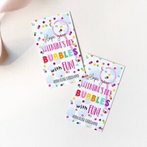 Valentine's Day Bubbles Gift Tag Template, Printable Bubbles With Fun ...