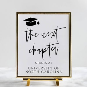 The Next Chapter Sign Template, Printable Modern Grad Party Sign ...