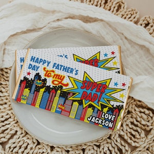 Father's Day Superhero Chocolate Bar Wrapper Template, Printable Super ...