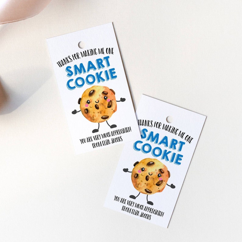Smart Cookie Teacher Appreciation Gift Tag Template Printable - Etsy