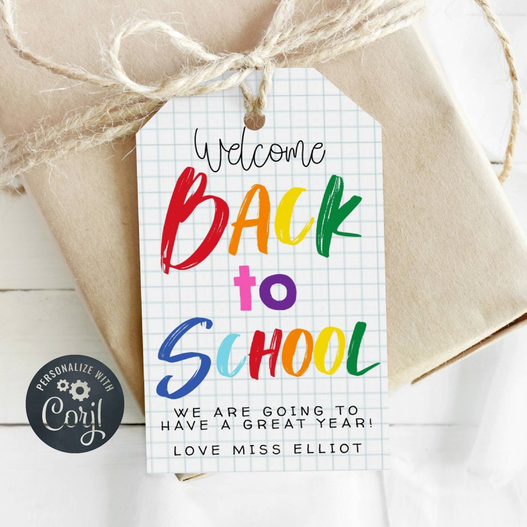 Welcome Back to School Gift Tag Template, Printable First Day of School ...