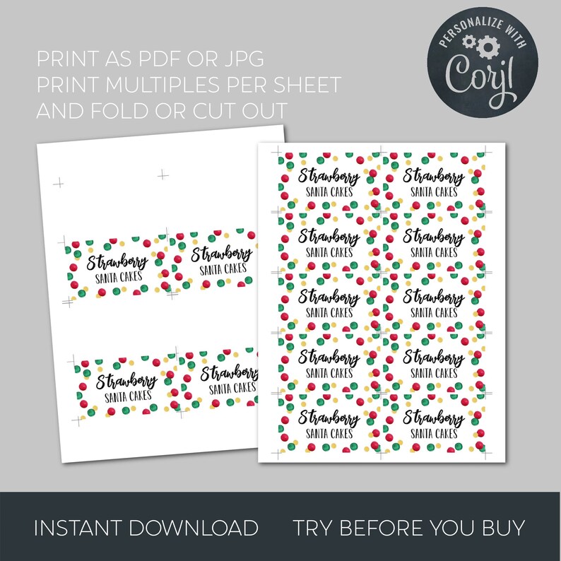 Editable Christmas Buffet Label Template, Printable Holiday Party Food ...
