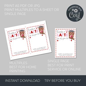 Thanks A Latte Valentine's Day Teacher Gift Card Holder Template ...