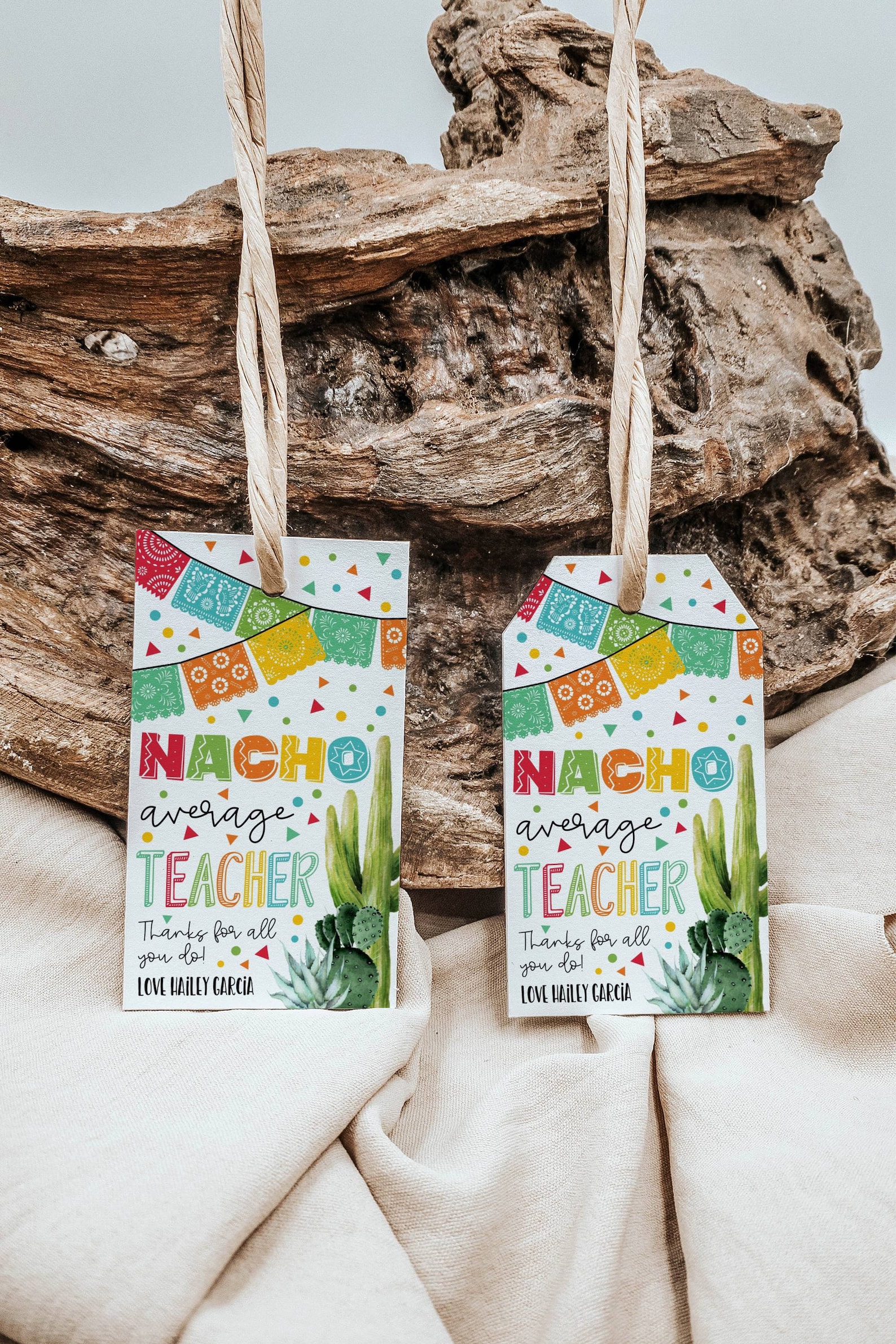 Nacho Average Teacher Gift Tag Template, Printable Mexican Themed ...