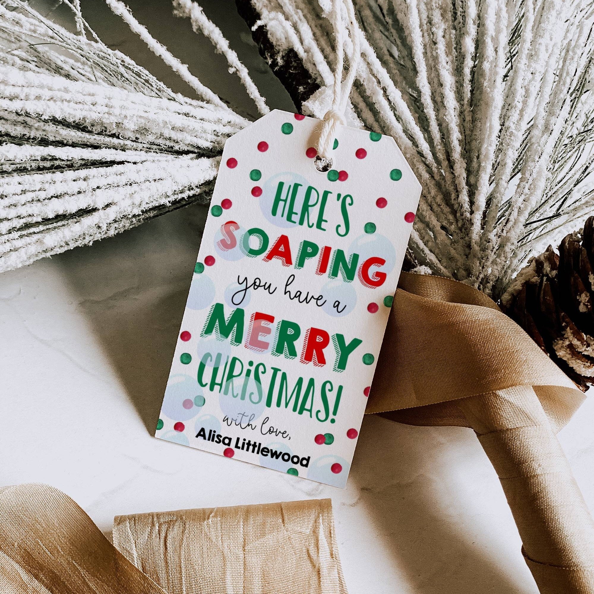 Soapin You Have A Merry Christmas Gift Tag Template, Printable Holiday ...