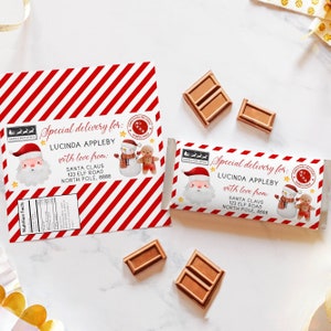 Christmas Chocolate Bar Wrapper Template, Printable Special Delivery ...