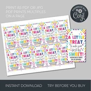 A Little Treat to Make Your First Day Sweet Gift Tag Template ...