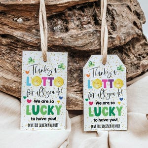 St. Patrick's Day Lotto Gift Tag Template, Printable Lucky Teacher ...