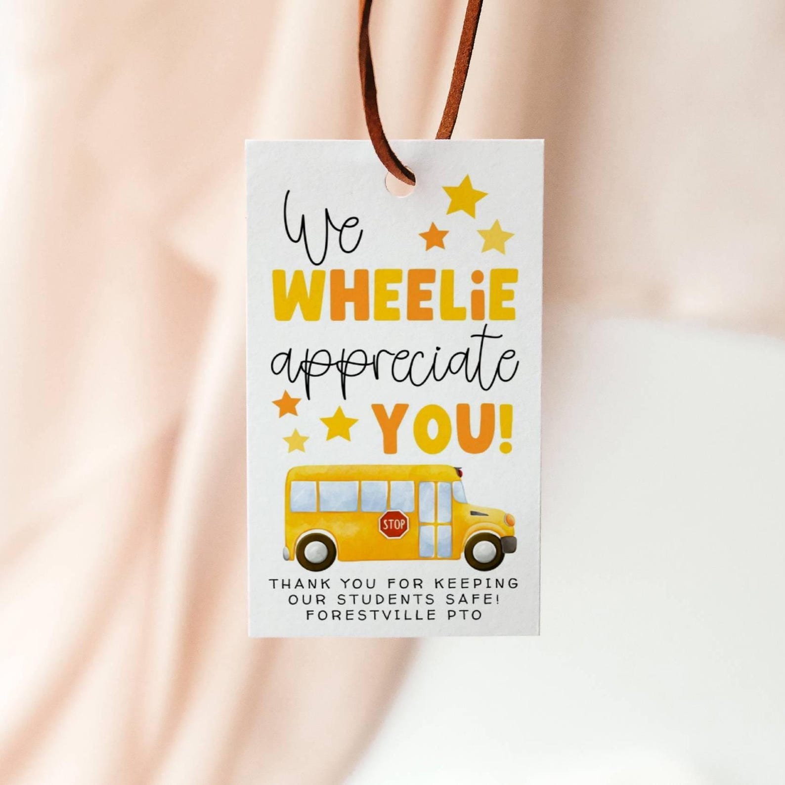 Editable Bus Driver Appreciation Gift Tag Template, Printable We ...