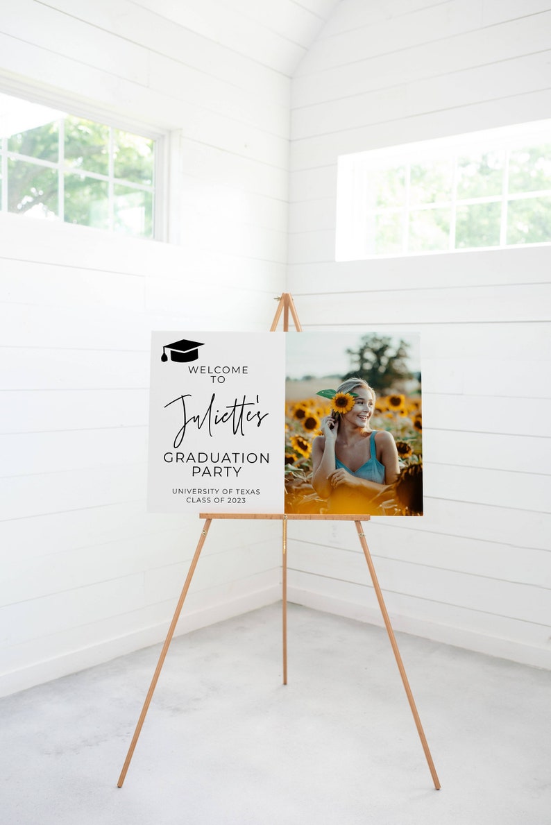 Photo Graduation Welcome Sign Template Printable Minimalist - Etsy