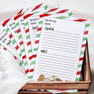 Holiday Cookie Exchange Recipe Card Template, Printable Christmas ...