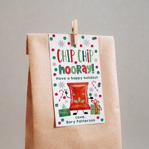 Christmas Chips Gift Tag Template, Printable Chip Chip Hooray Cute ...