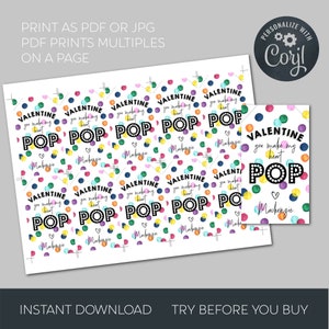 Valentine's Day Pop It Gift Tag Template, Printable You Make My Heart ...