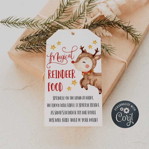 Reindeer Food Label - Etsy