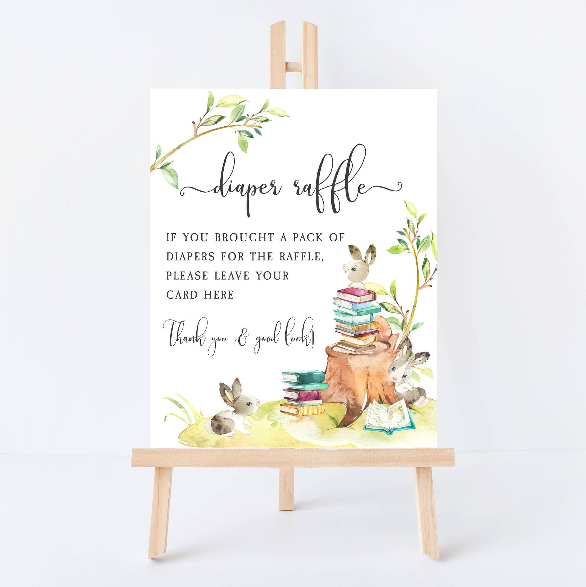 Storybook Baby Shower Diaper Raffle Sign Printable Book - Etsy