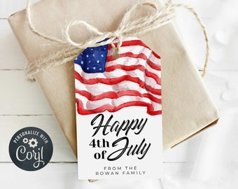 Instant Download Printable 4th of July Tag American Flag Tag - Etsy