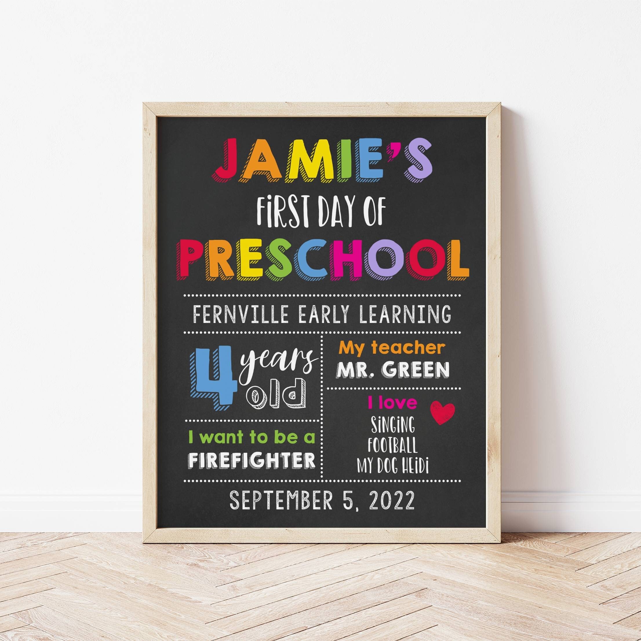 Editable First Day of School Sign Template Printable First - Etsy