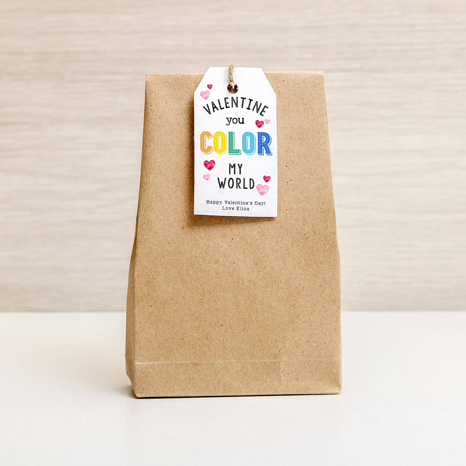 Rainbow Valentine's Day Gift Tag Template Printable You - Etsy