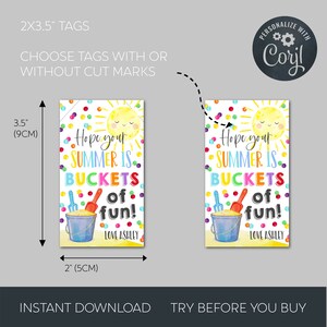 Hope Your Summer is Buckets of Fun Gift Tag Template, Printable End of ...
