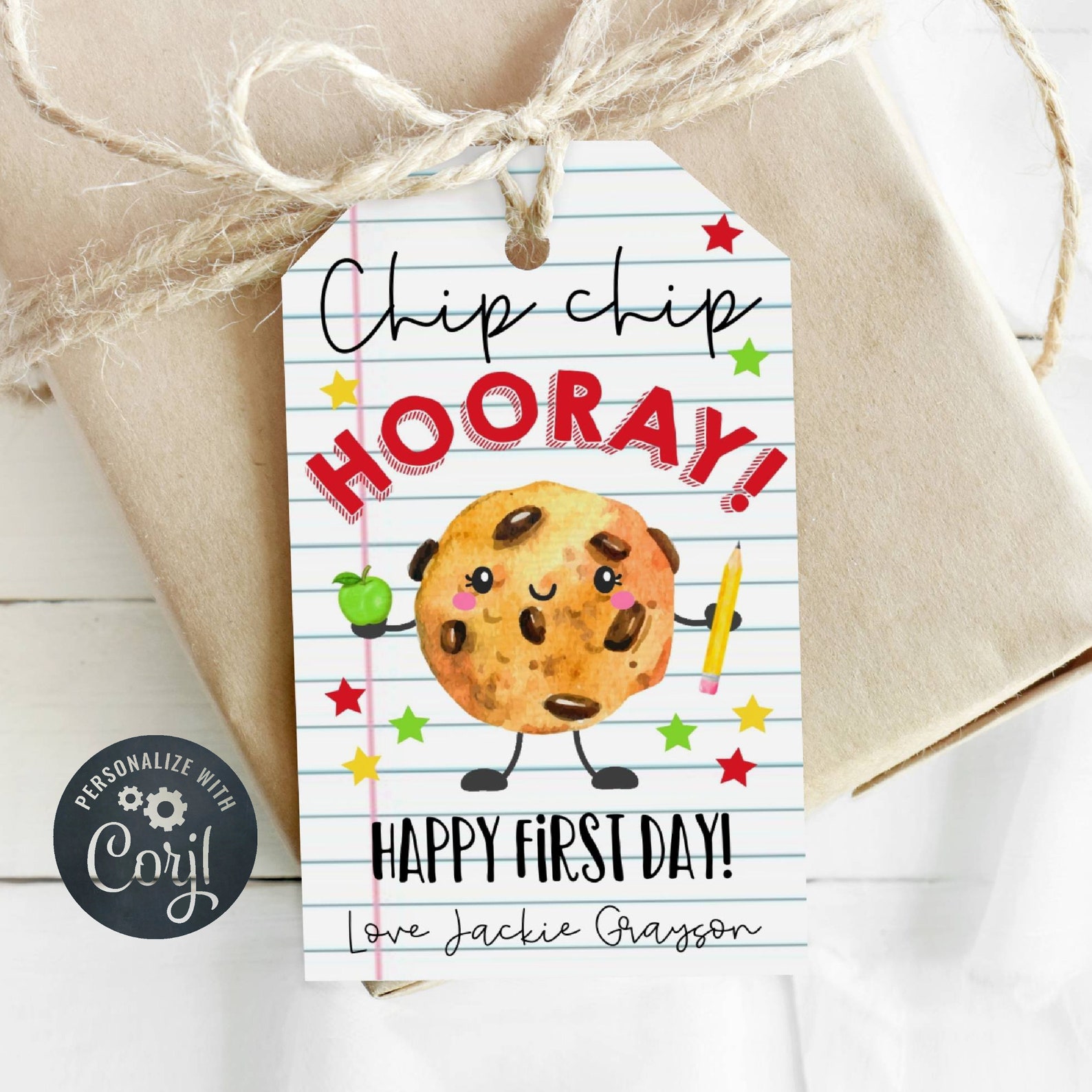 Chip Chip Hooray First Day of School Gift Tag Template, Printable ...