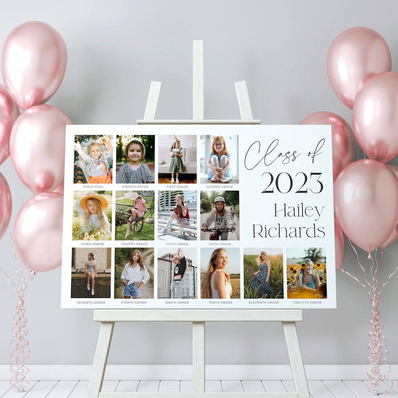 Graduation Photo Poster Template Printable Class of 2023 - Etsy