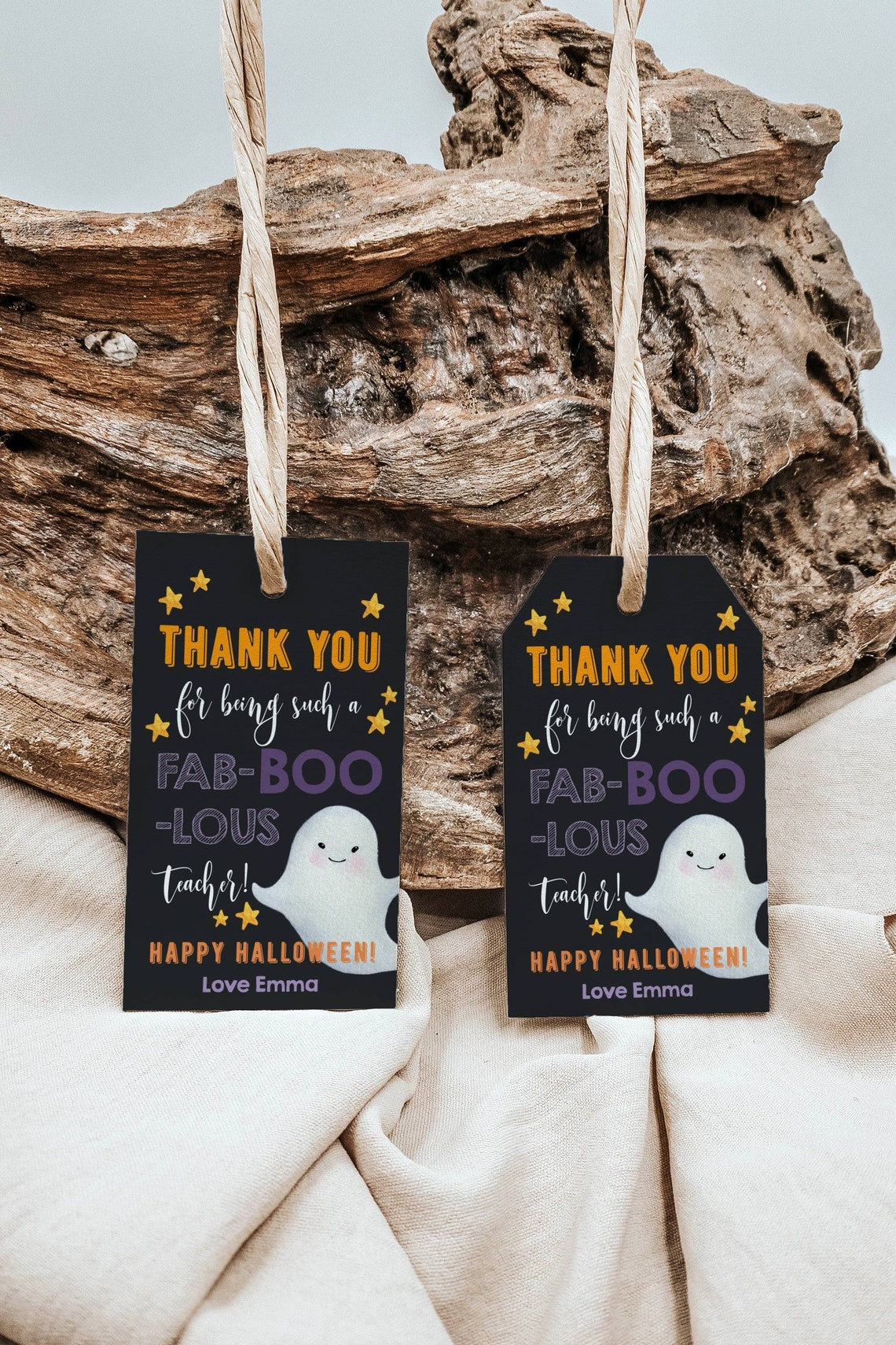 Halloween Teacher Gift Tag Template, Printable Fab-boo-lous Favor Tags ...