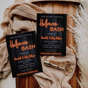 Neon Halloween Bash Party Invitation Template, Editable Adult Halloween ...