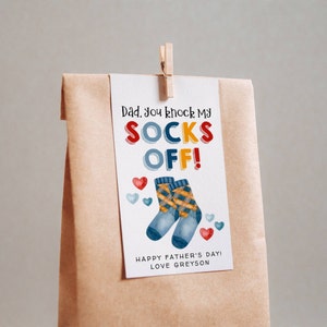 Father's Day Socks Gift Tag Template, Printable You Knock My Socks off ...