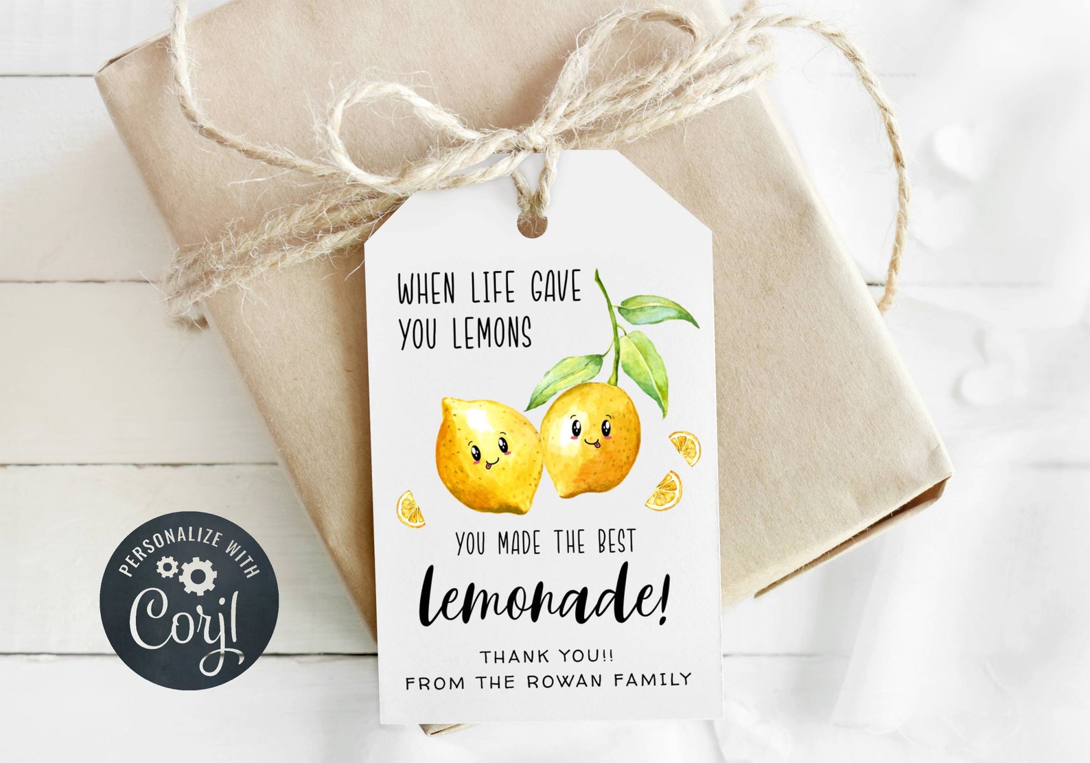 Lemon Teacher Appreciation Gift Tag Template Printable | Etsy