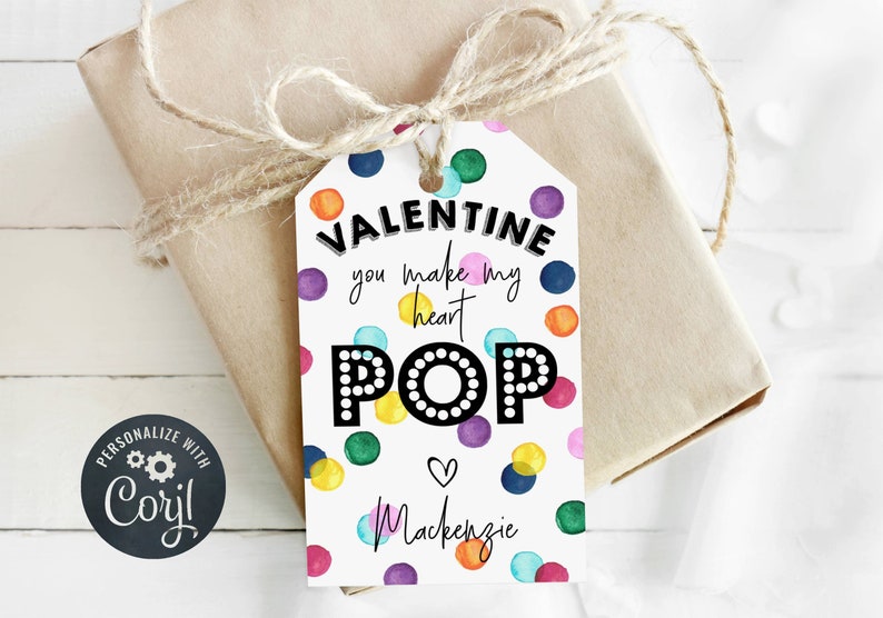 Valentine's Day Pop It Gift Tag Template Printable You - Etsy