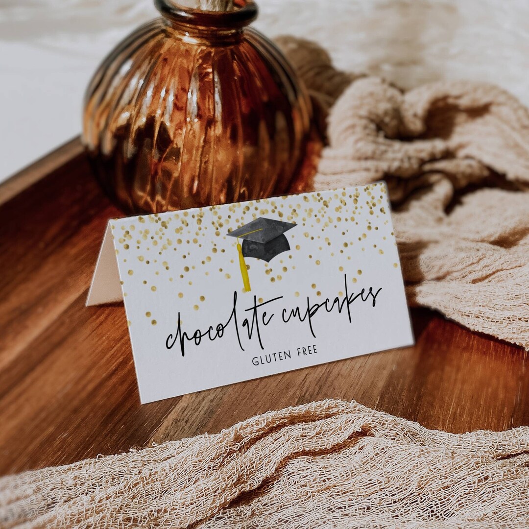 Graduation Party Food Label Template Printable Buffet Tent - Etsy