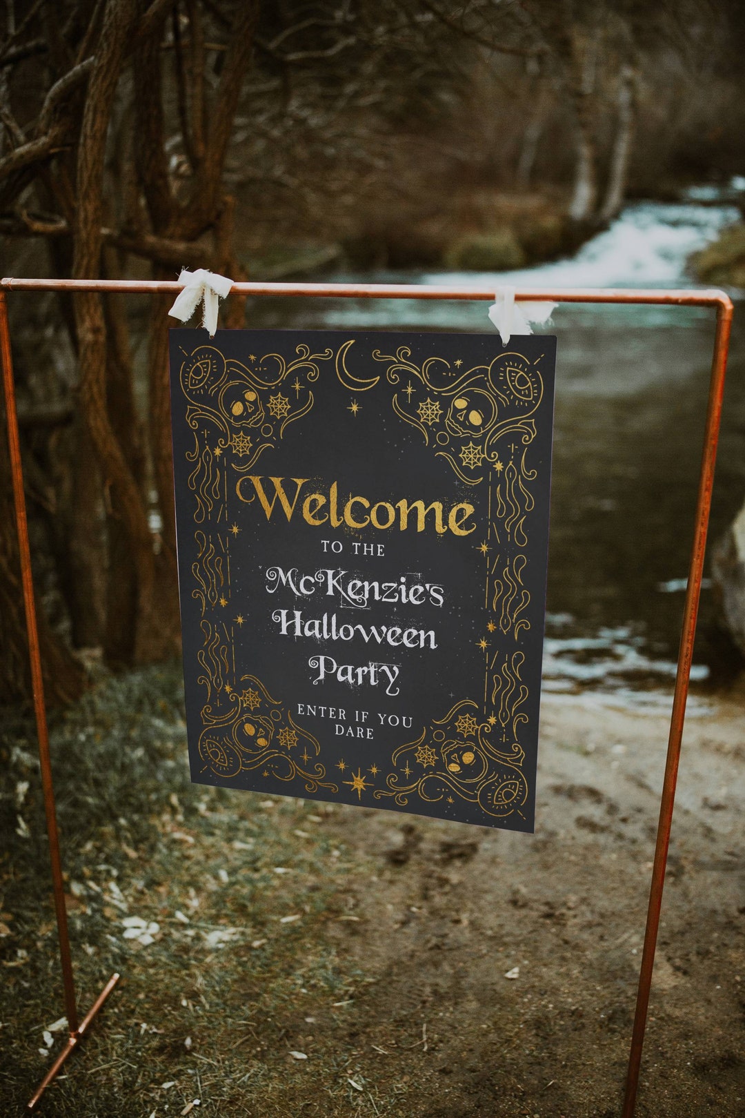 Halloween Party Welcome Sign Template, Printable Spooky Welcome Poster ...