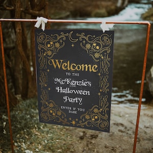 Halloween Party Welcome Sign Template, Printable Spooky Welcome Poster ...
