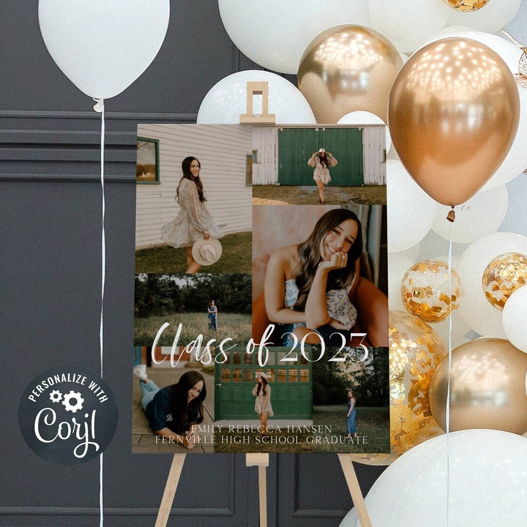 Graduation Photo Collage Template Printable Class of 2023 - Etsy