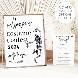 Halloween Costume Contest Sign Template, Printable Skeleton Costume ...