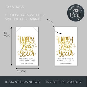 Happy New Year Gift Tag Template, Printable New Year's Eve Party Favor ...