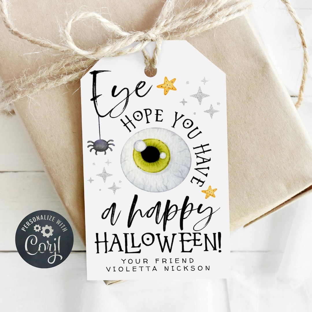 Eyeball Halloween Gift Tag Template, Printable Eye Hope You Have A ...